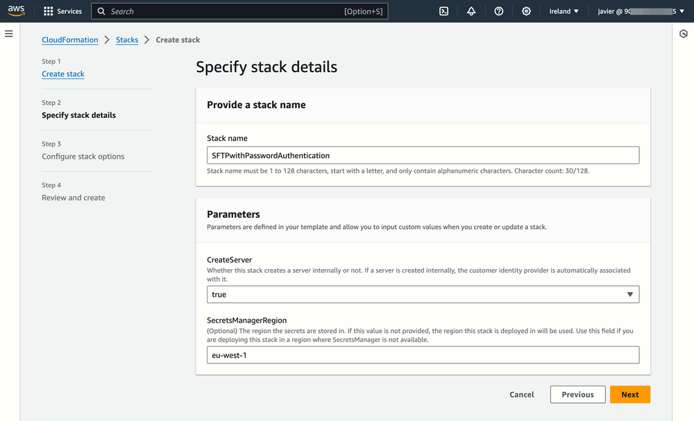 Access an S3 Bucket using SFTP and password-based authentication
