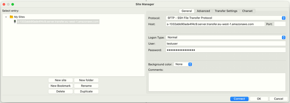 Access an S3 Bucket using SFTP and password-based authentication