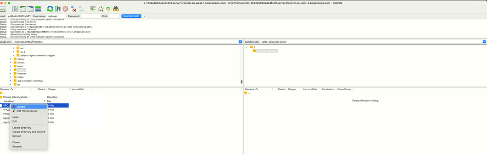 Access an S3 Bucket using SFTP and password-based authentication